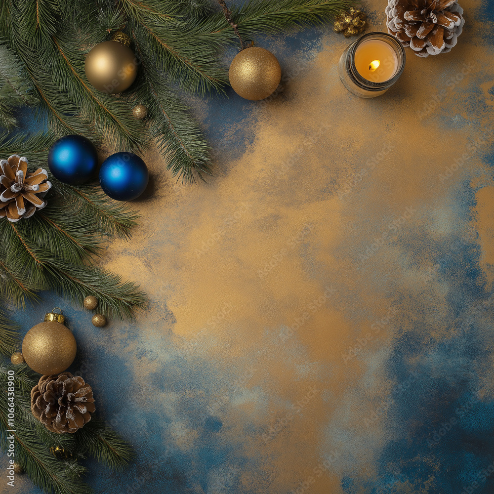 Golden Twilight Border: A Warm Christmas Frame with Rich Gold ...