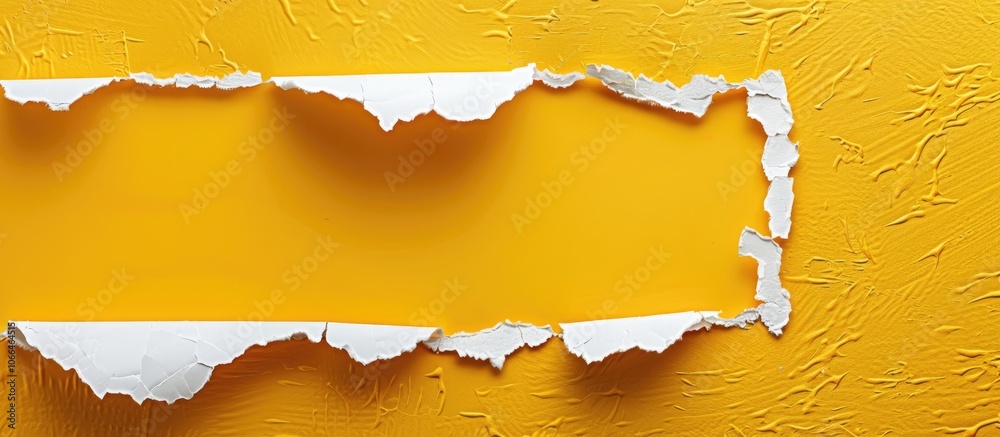 Marketing budget text on torn white paper with yellow backdrop ...