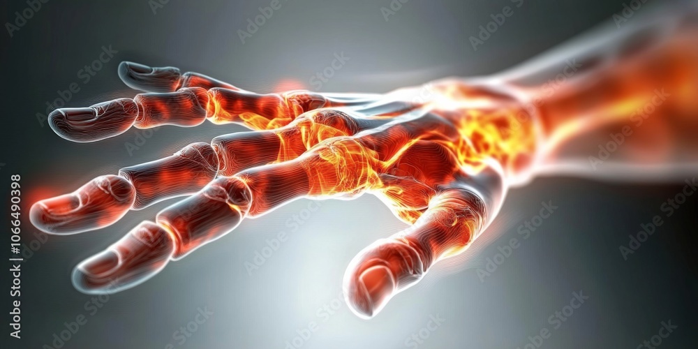 Psoriatic Arthritis Illustration of Red Scaly Skin Patches and Swollen ...