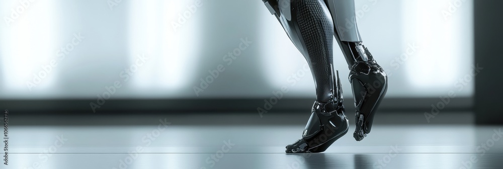 A detailed look at a modern prosthetic leg highlighting the intricate ...