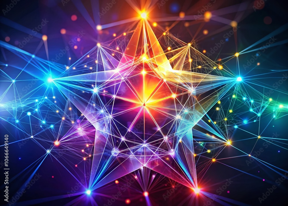 Flowing Polygonal Star Shape HUD Element in Plexus Style with ...