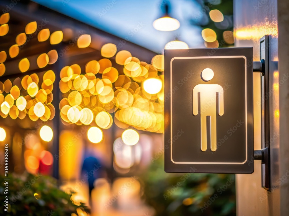 Closeup of a Men's Restroom Sign with Bokeh Effect in Boca Raton ...