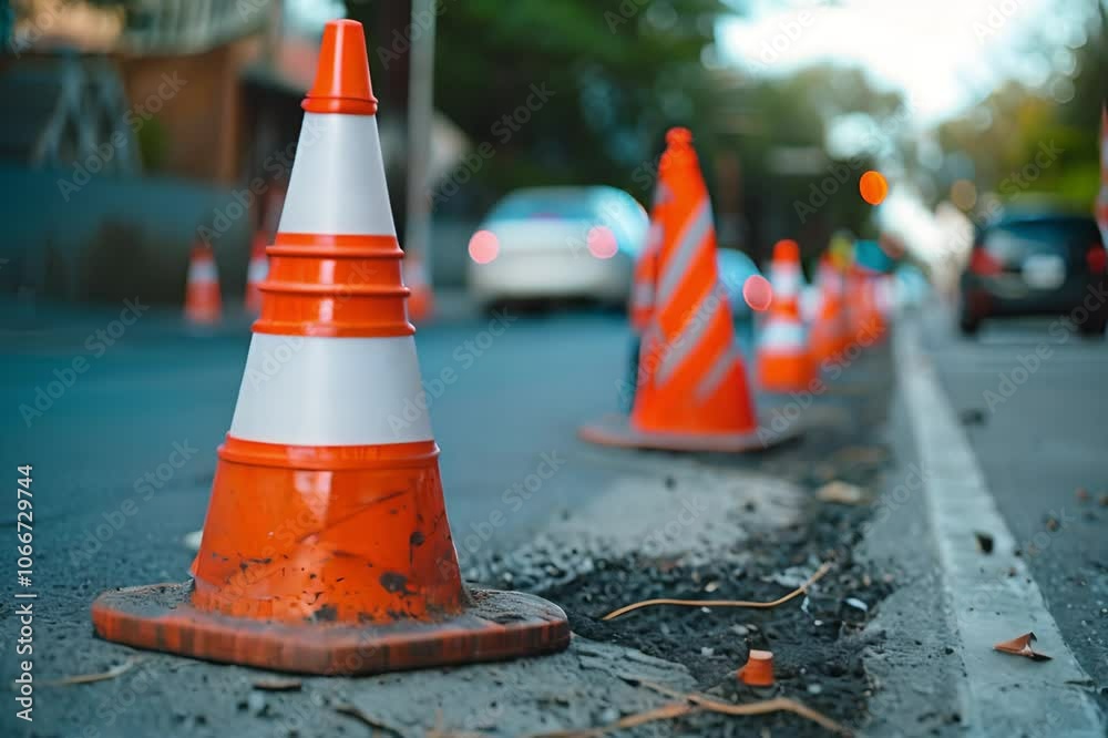 Orange and white traffic cones are commonly used to mark and indicate ...