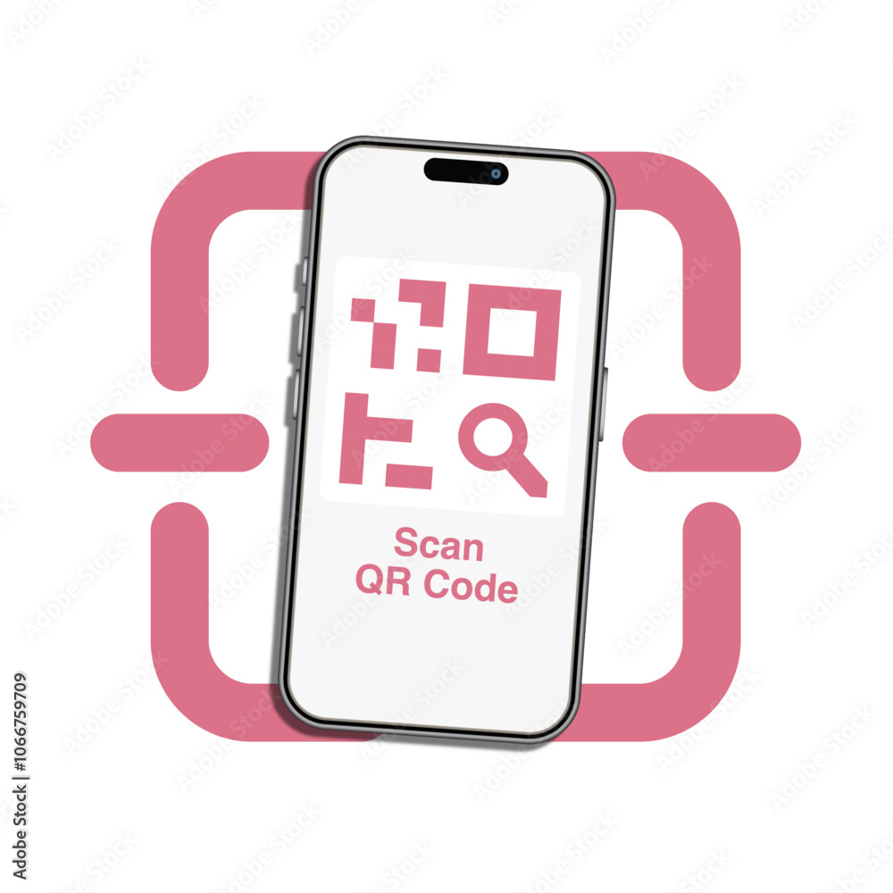 Smartphone QR Code on Screen and Scan Me Template for QR Code Scanners. Perfect for Landing ...