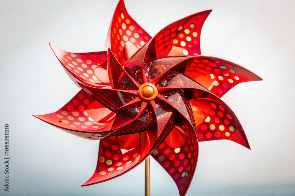 Vibrant Red Pinwheel Isolated on Transparent Background for Creative ...