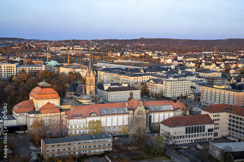 A look from of part of the city of Chemnitz, showing the popular ...