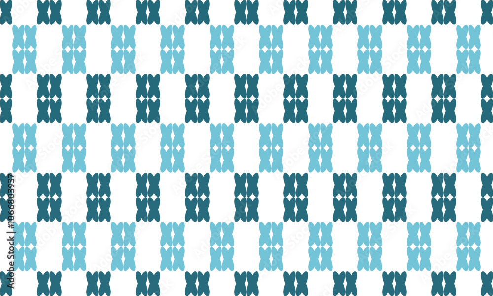 Two tone white and green Checkerboard with x cross letter repeat ...