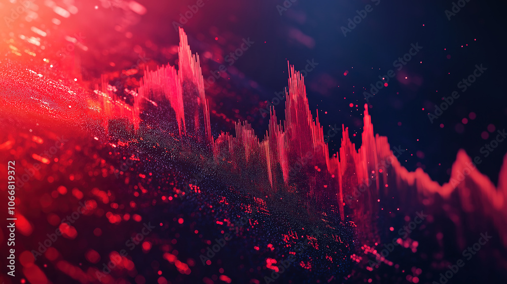 Recession and business crash illustrated with dynamic red trend chart ...