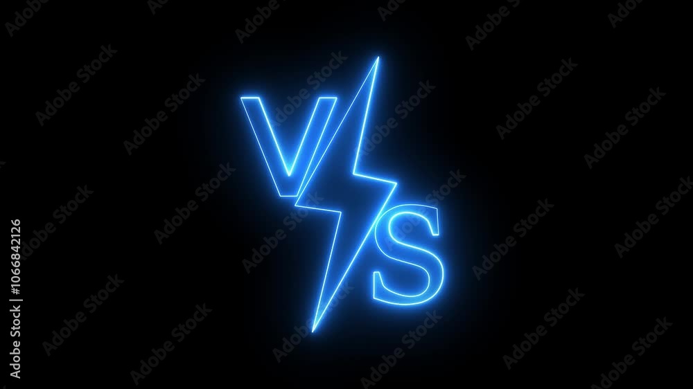 VS versus bars neon glowing animated.Vs text Animation. VS versus bars ...