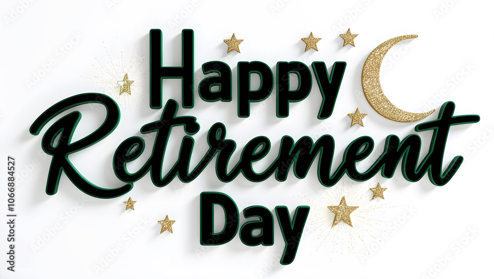 Happy Retirement card. Beautiful greeting banner poster calligraphy ...