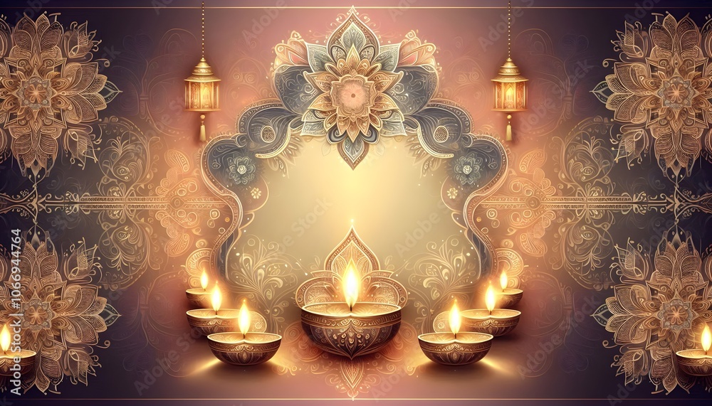 Elegant Diwali card background with a soft pastel color gradient ...