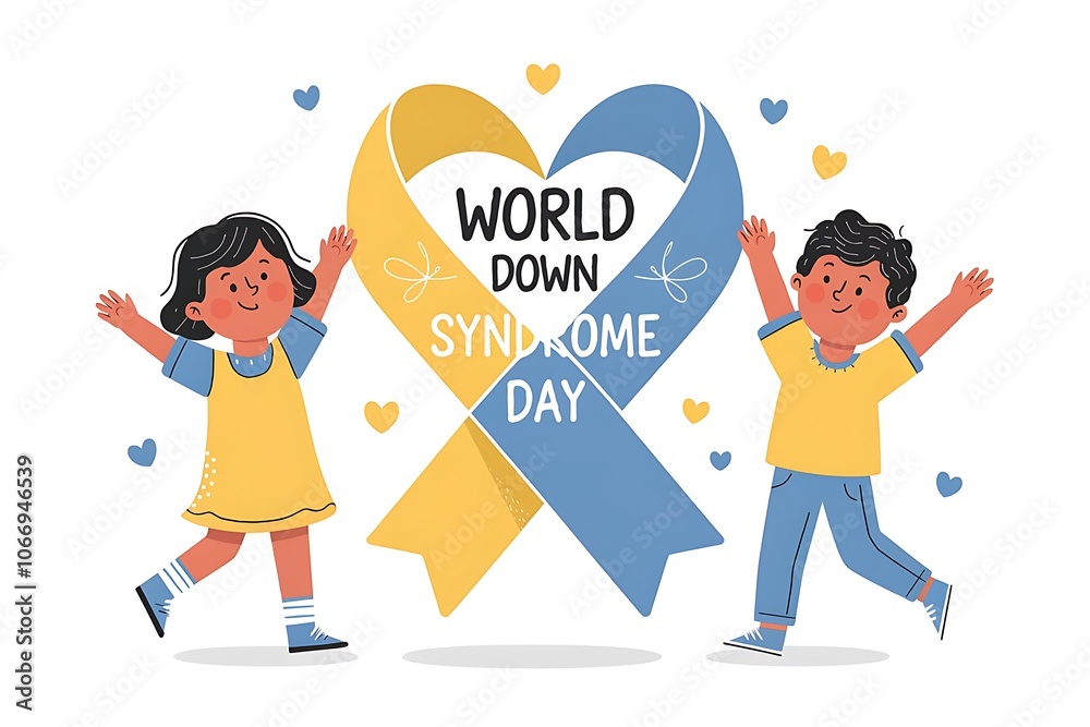 Celebrate World Down Syndrome Day with Unity and Awareness Art Stock ...