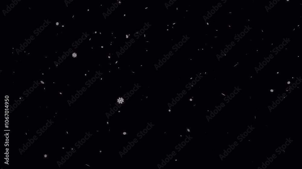 Winter snowfall, snow animation, seamless loop. Isolated snow falling ...