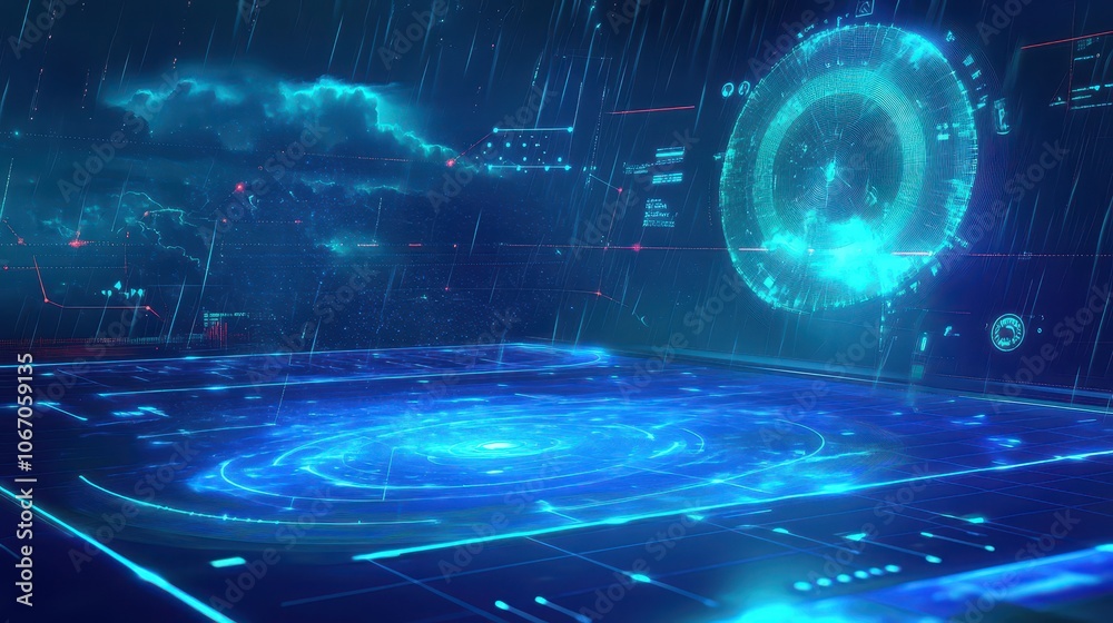 Futuristic Weather Monitoring Station: Tech-Inspired Wireframe with ...