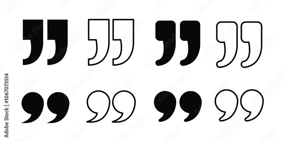 Vetor de Quotes, quotation marks icon set. Quotes icon vector set. talk ... Vetor de Quotes, quotation marks icon set. Quotes icon vector set. talk ...
