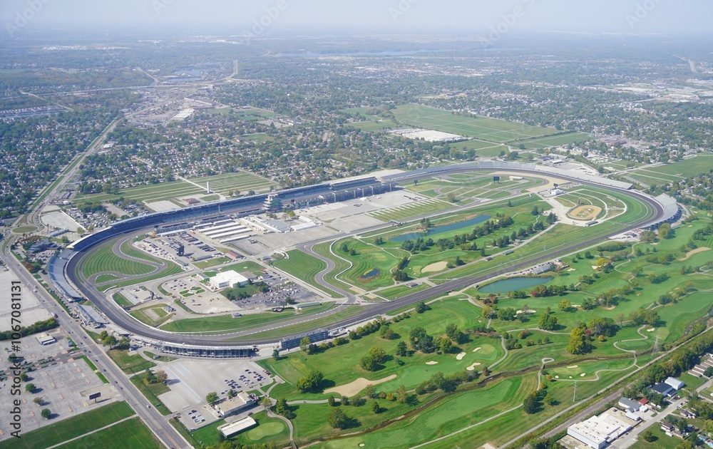 SPEEDWAY, IN -9 OCT 2024- Aerial view of the Indianapolis Motor ...