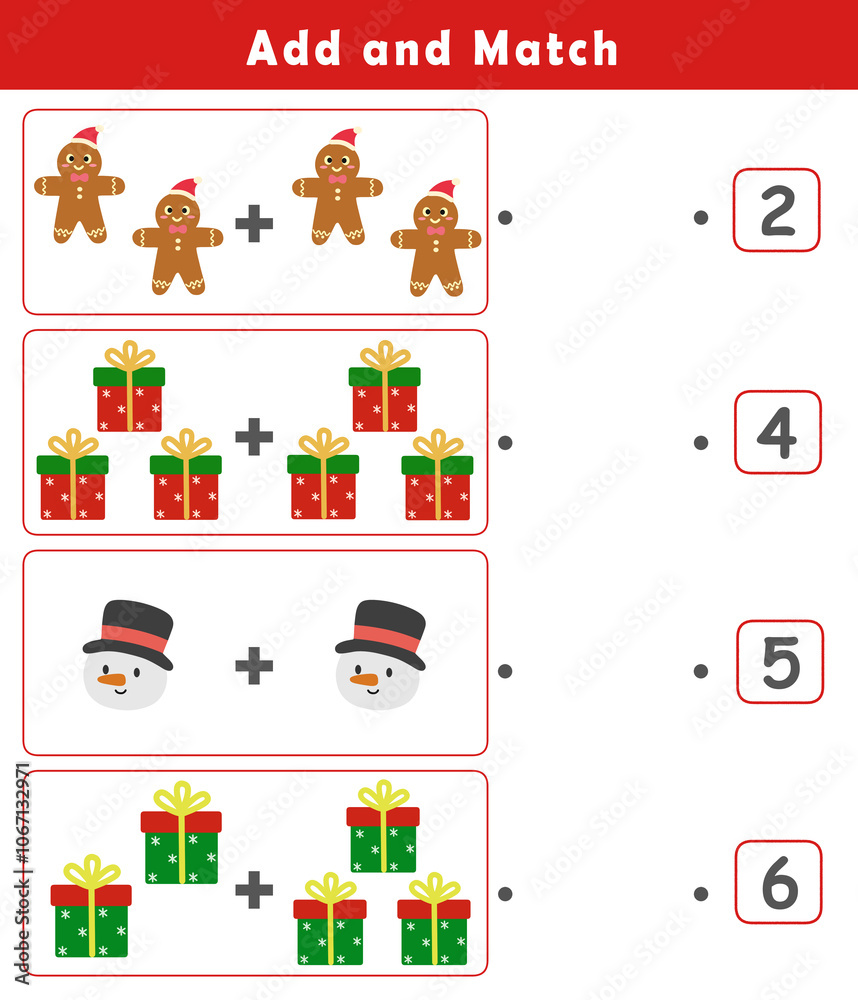 Christmas activity sheet. Addition for Kids. Fun Math Logic Puzzles for ...