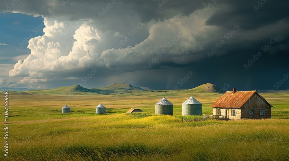 Silos lined up to represent a bar graph, storage data visualized on the ...