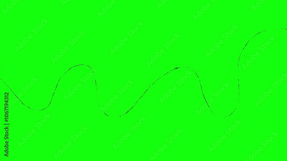 wavy line on green screen video. chroma key Stock Video | Adobe Stock