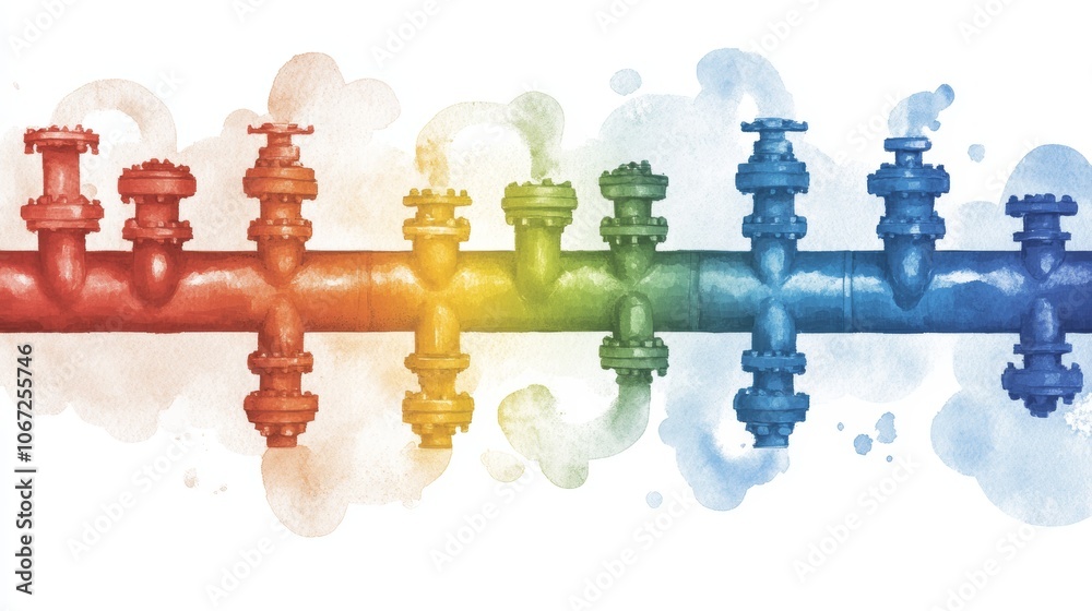 Rainbow fire hydrant watercolor painting, a vibrant and colorful ...
