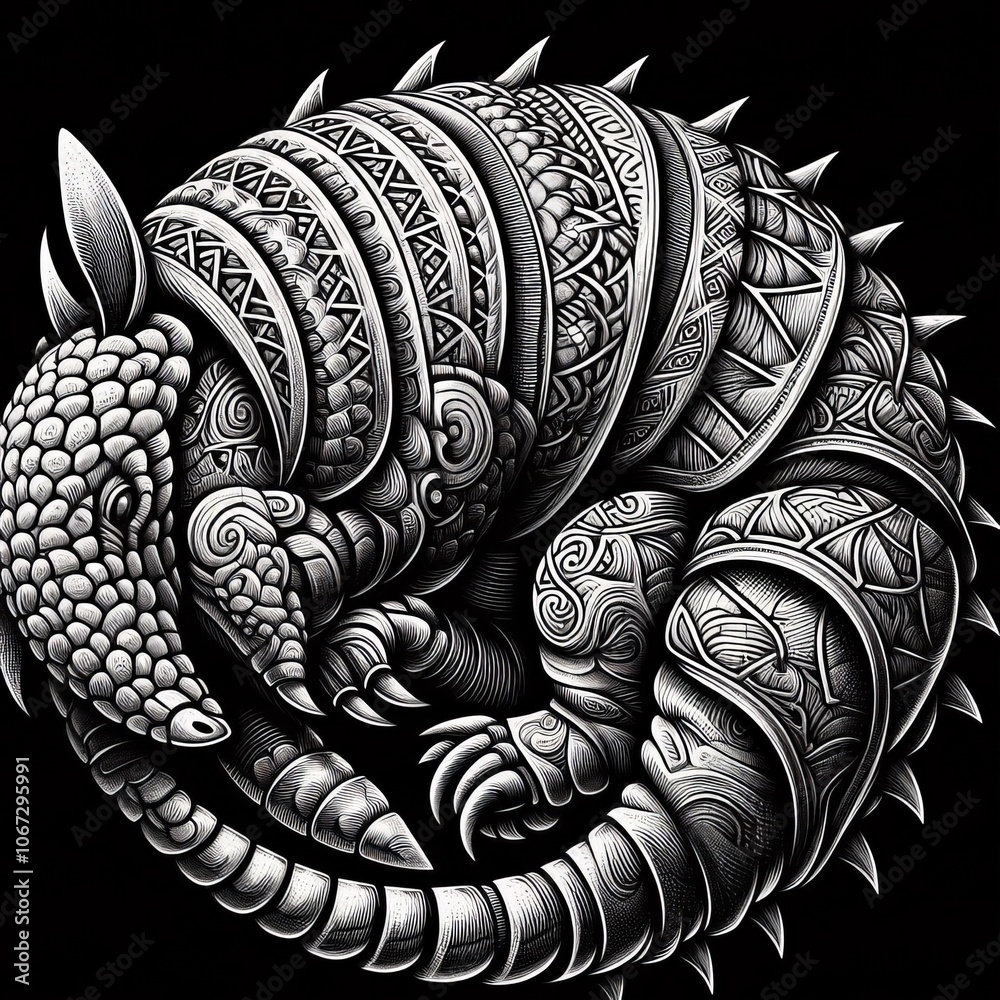 Armadillo Rolling into a Ball An armadillo rolling into a ball i Stock ...