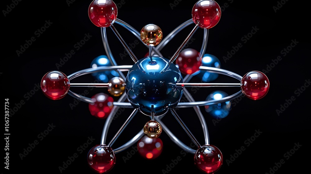 Electron spin states visualized atomic structure model Stock ...