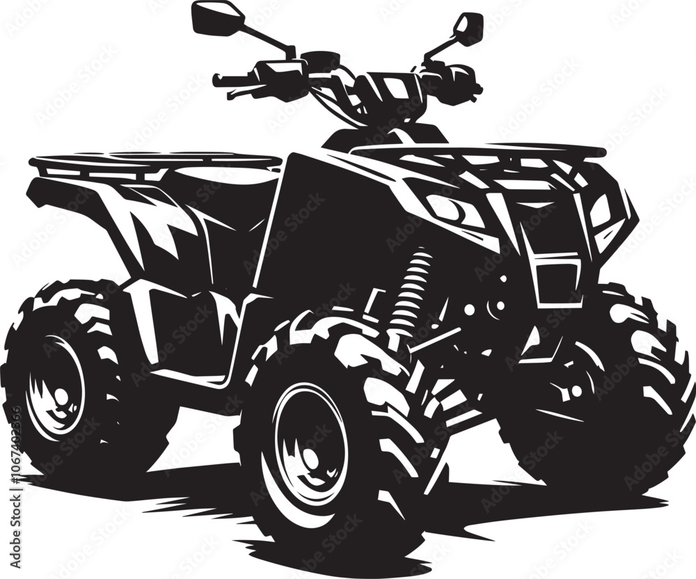 ATV Quad bike vehicle silhouette vector illustration isolated on a ...