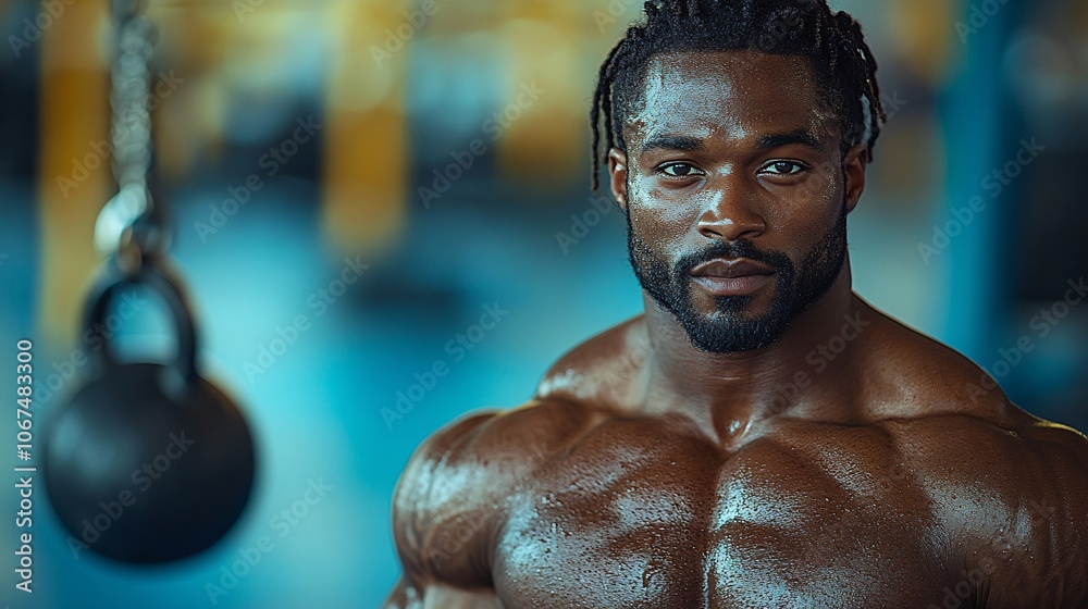 Black man, fitness, and weightlifting: Using a kettlebell for workout ...