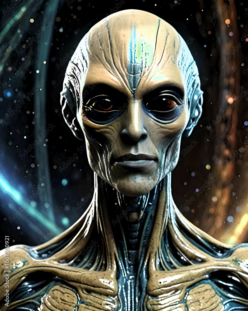 Conceptual Portrait of an Alien in Human Costume with Vray Tracing ...