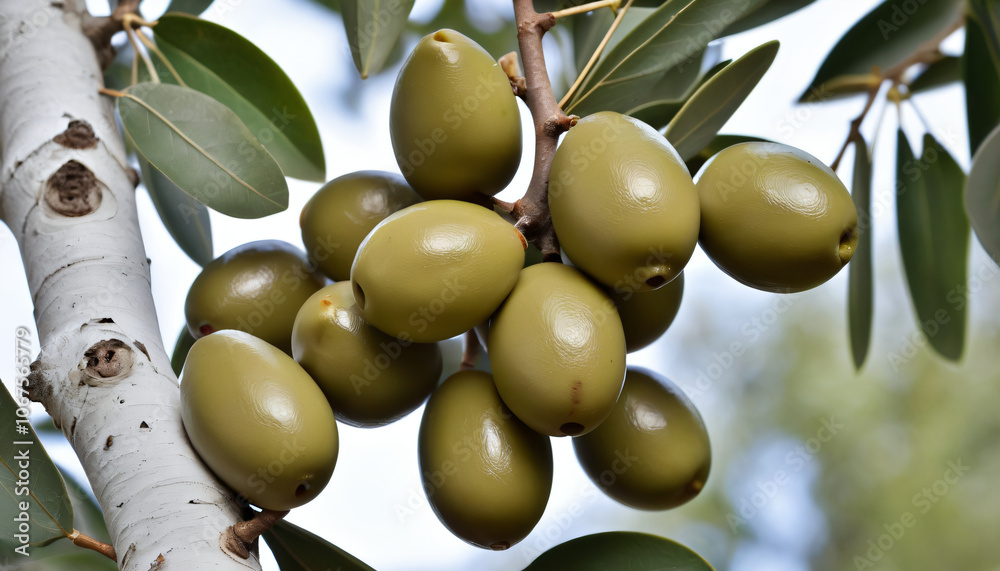 Die Oliven sind auf dem Baum kurz vor der Ernte und benötigen daher ...