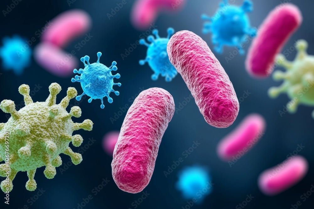 Bacteria Biology, Microflora. Gut bacteria and bacteria under ...