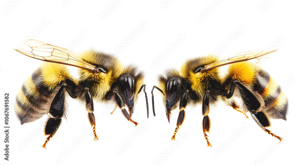 Side Views of Honey Bees on a Transparent Background Generative AI ...