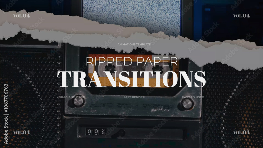 Ripped Paper Transitions / vol.04 Stock Template | Adobe Stock