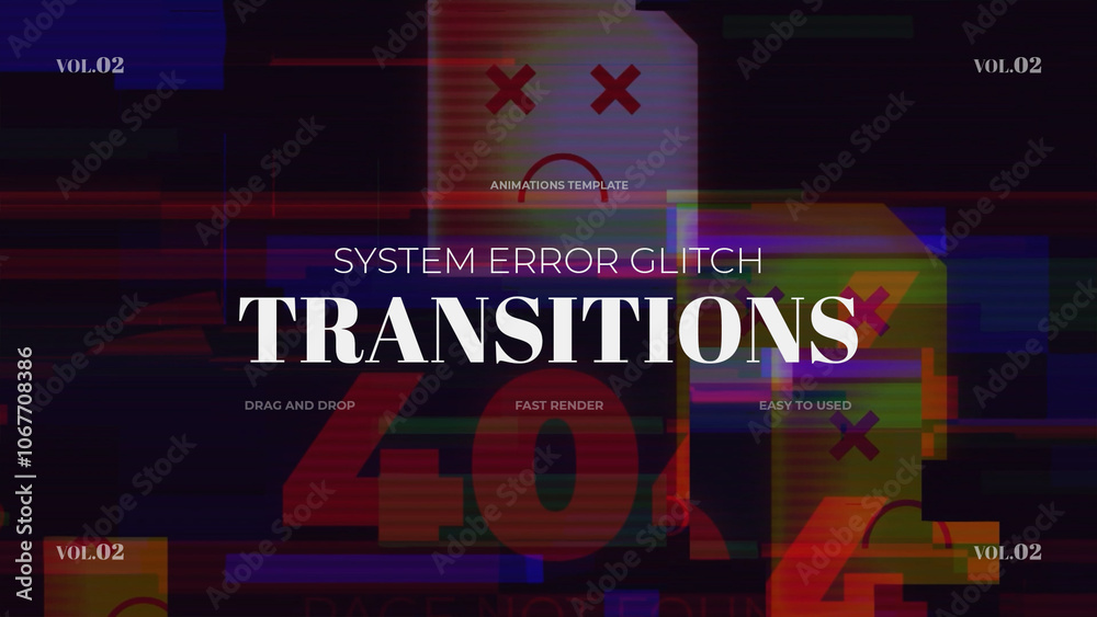 System Error Glitch Transitions / vol.02 Stock Template | Adobe Stock