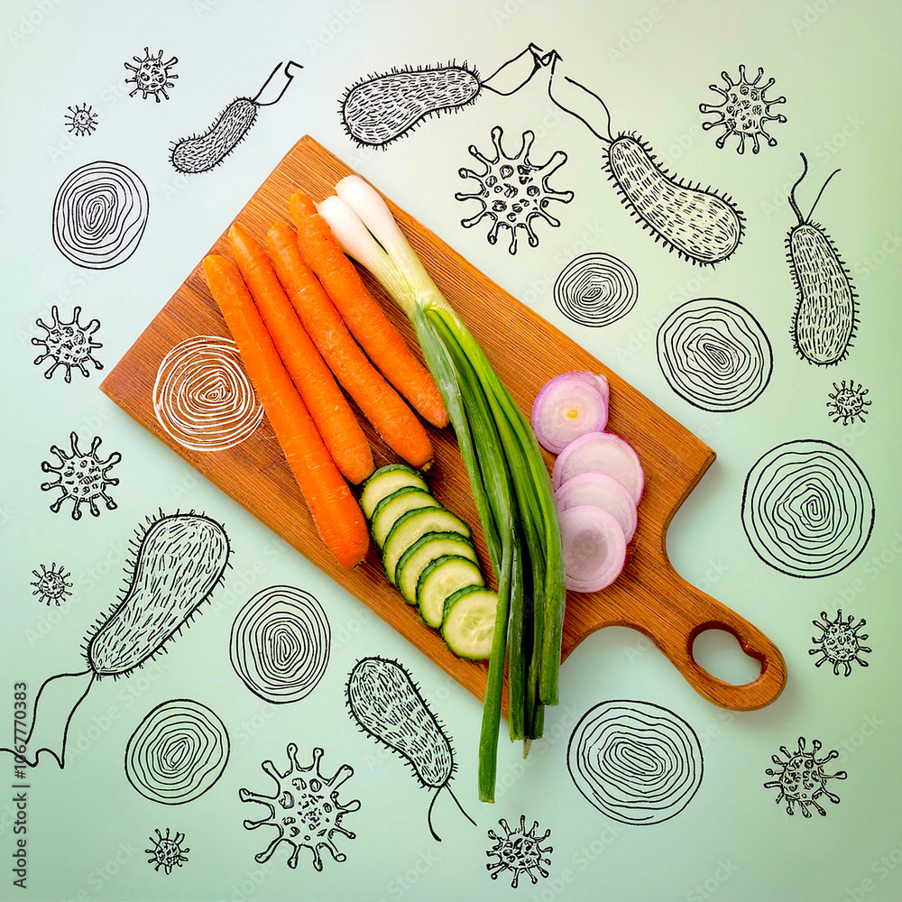 Food Safety Creative Concept Images – Foods and Bacteria Linked to ...