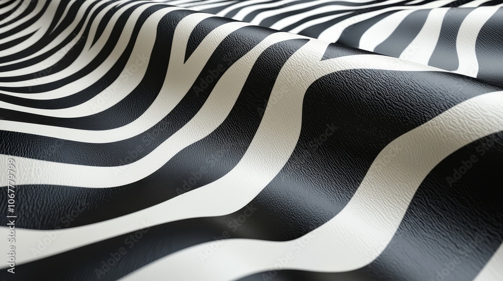 Sharp black and white stripes in a bold, zebra-inspired geometric ...
