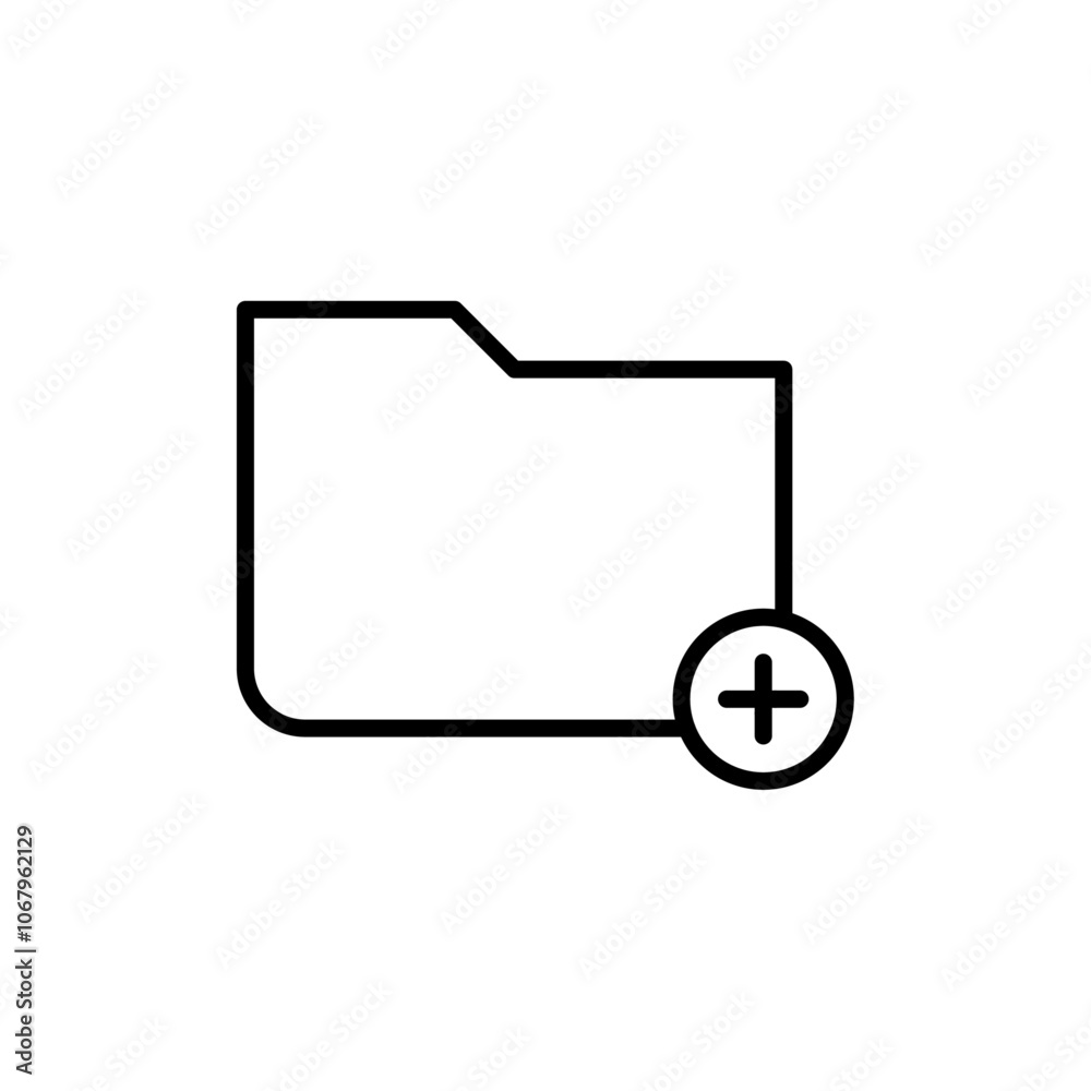 Create folder icon Outline vector for web ui Stock Vector | Adobe Stock