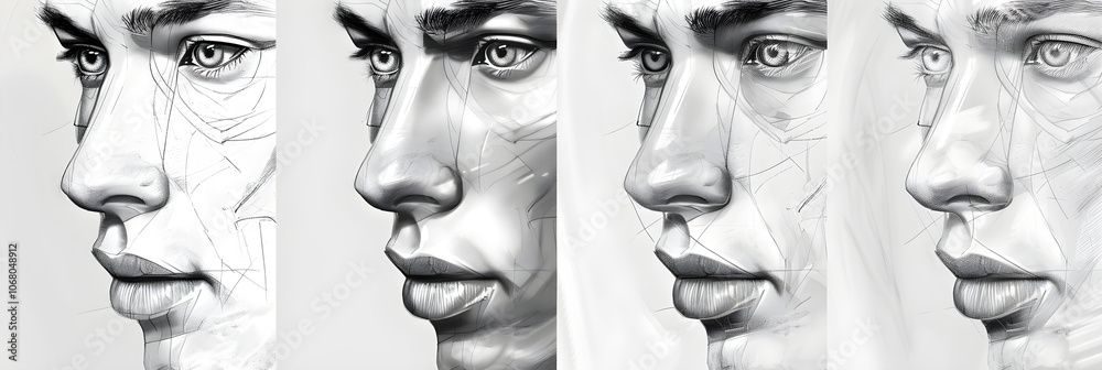 Step-by-Step Guide to Creating Realistic Human Face using Line Art ...