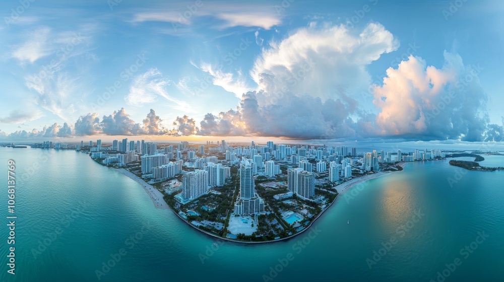 Skyline of miami beach from top summer in miami miami beach coastline ...