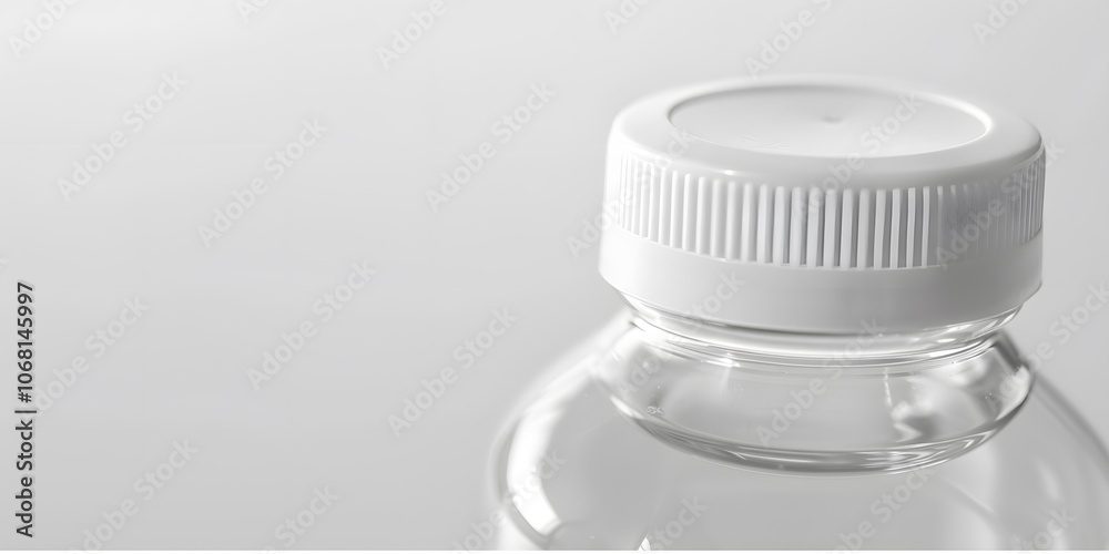 Close-up of a sleek modern water bottle with a secure safety cap on a ...