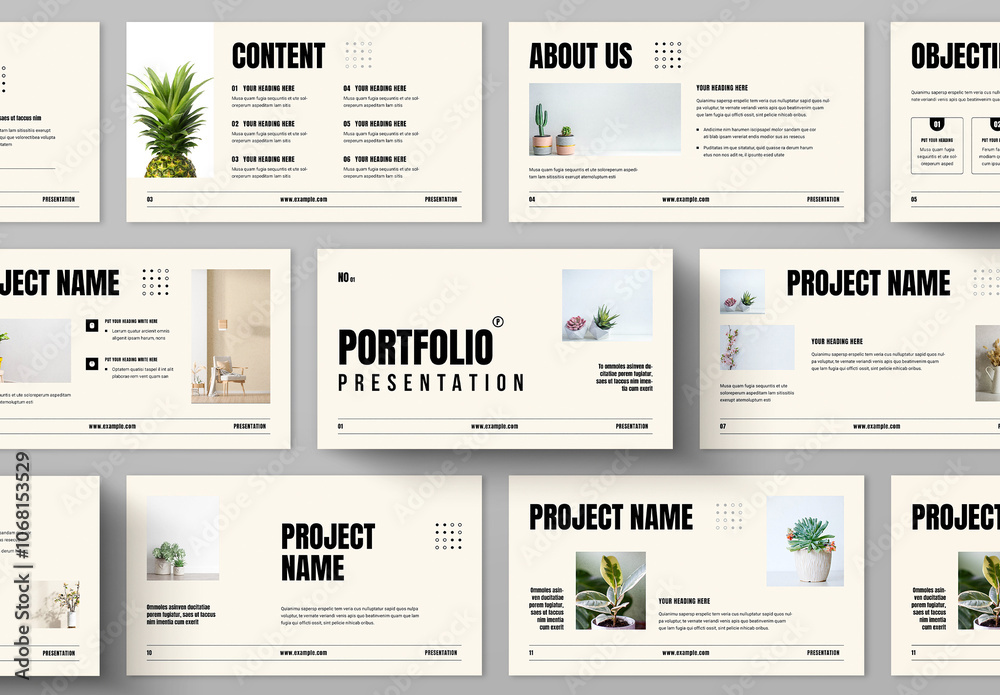 Professional and Minimalist Portfolio Presentation Template Layout ...