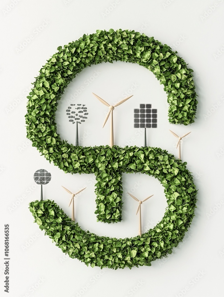 A digital chart displays carbon reduction goals, with symbols for ...
