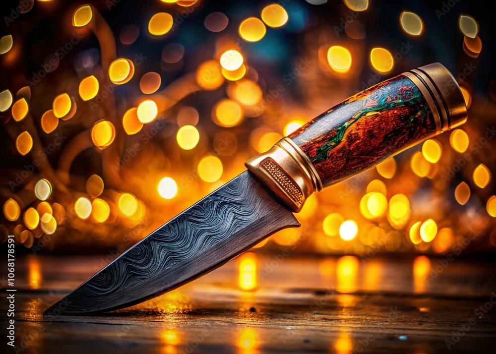 Captivating Night Photography of a Handmade Knife Against a Dark ...