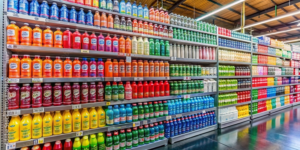 Captivating Product Photography of Soft Drink Cases in a Busy Wholesale ...