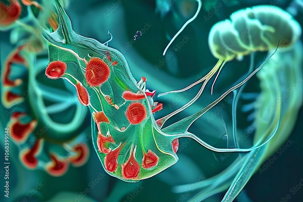 d confocal images capturing the dynamic movement of flagella and Stock ...