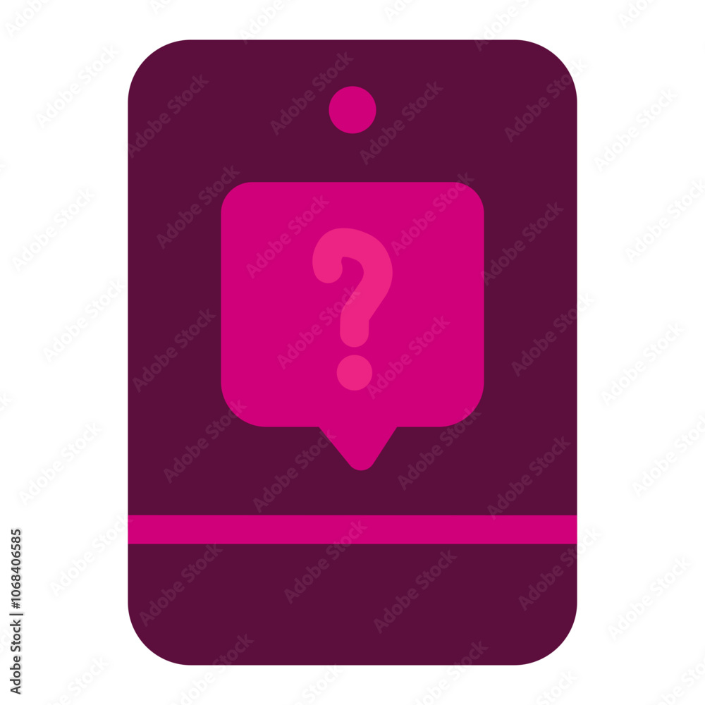 Minimalistic flat question mark icon, representing curiosity or ...