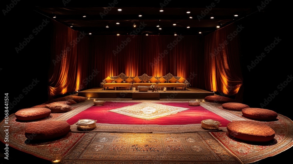 Elegant Mandap Setup for Traditional Wedding Ceremony Stock Photo ...