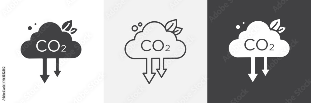 Poster Low carbon dioxide icon set. vector illustration. – Wall Art ...