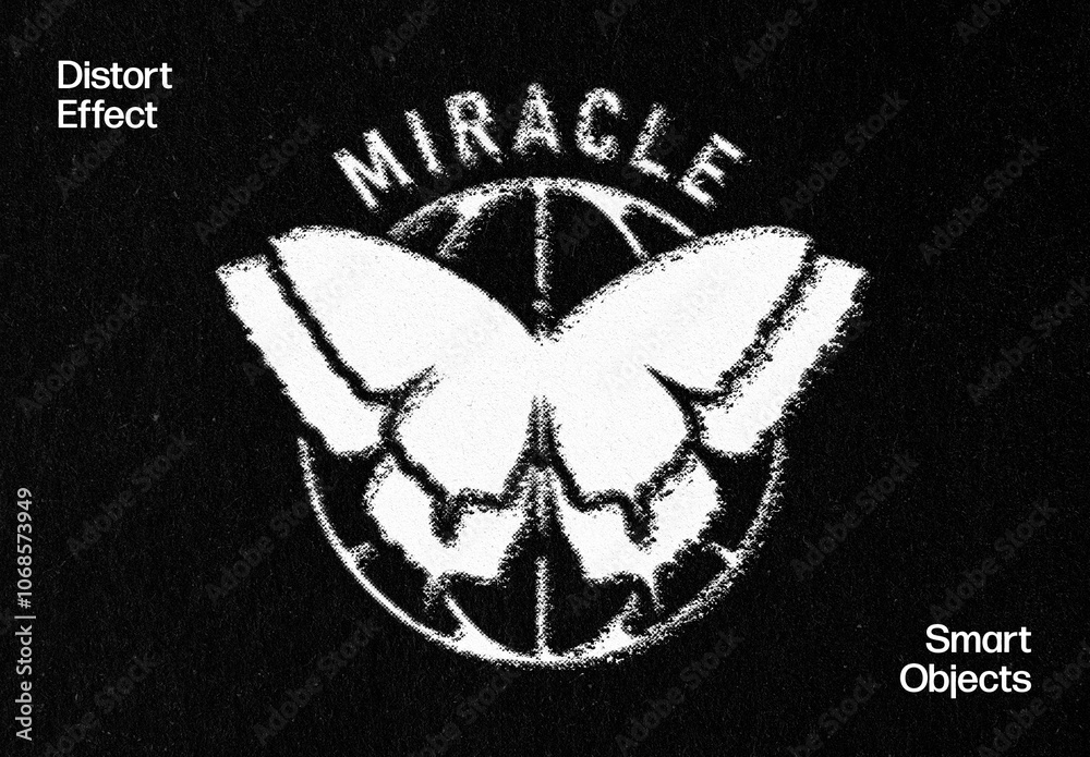 Grunge Distortion Text Effect Mockup Stock Template | Adobe Stock