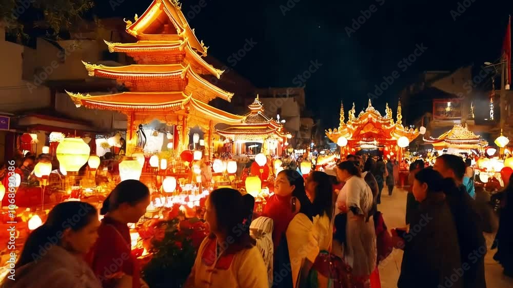 Document the celebration of traditional festivals of light, showcasing ...